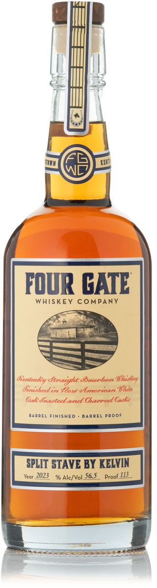 Four Gate Split Stave Bourbon By Kelvin 56.5% 750ml – Honey Barrel